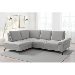 Sit & More sit&more Ecksofa &raquo;Chelsea L-Form, B: 264 cm, mit Armteil-& Sitztiefenverstellung&laquo; optional Schlaffunktion und Bettkasten grau 100% Polyester B/H/T: 