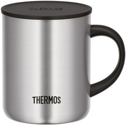 Thermos Tasse &raquo;Longlife&laquo; doppelwandig, 0,35 Liter, mit Deckel silber Edelstahl 7,9cm, 350ml