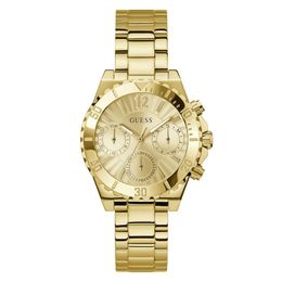 Guess Damen Multifunktionsuhr &raquo;PHOEBE&laquo; Quarzuhr, Armbanduhr, Damenuhr, Edelstahlarmband, analog, Wochentag gold Einheitsgr&ouml;&szlig;e