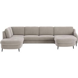 Sit & More sit&more Wohnlandschaft &raquo;Soul U-Form&laquo; wahlweise mit Bett und Bettkasten grau 100% Polyester B/H/T: 372cm x 90cm x 239cm, Luxus-Microfaser ALTARA 