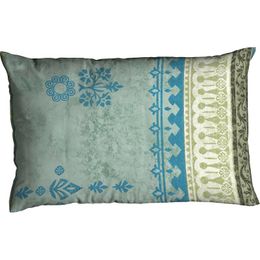 CASATEX Kissenbezug &raquo;Indi&laquo; Kissenbezug mit Ornamenten, passend zur Bettw&auml;sche in Qualit&auml;t Biber gr&uuml;n Biber, Obermaterial: 100% Baumwolle B/L: 40cm x 