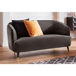 Home Affaire 2-Sitzer &raquo;Oradea&laquo; mit eleganter Steppung auf R&uuml;ckseite der R&uuml;ckenlehne braun Samtoptik (100% Polyester) B/H/T: 154cm x 78cm x 87cm, 