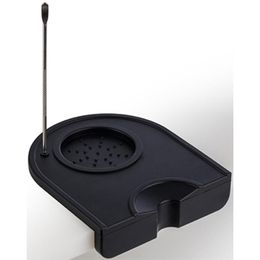 Tamperstation &raquo;Buddy ́s Bar - Barista Edition, Premium&laquo; mit Baristastift, Andr&uuml;ckstation f&uuml;r Espresso Siebtr&auml;ger, schwarz schwarz Edelstahl H/L/T: 