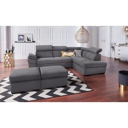 exxpo - sofa fashion Ecksofa &raquo;Salerno, klassisch modernes Funktionssofa, hoher Sitzkomfort, L-Form&laquo; inkl. Kopf- und Armteilverstellung, wahlweise mit 