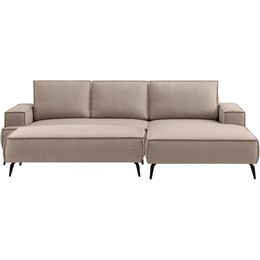 OTTO home Wohnlandschaft &raquo;TVINNU Leinenoptik, L-Form, 275 cm, mit Hocker&laquo; stellbar zum Schlafsofa (Krokodilverbinder) B/H/T: 275cm x 83cm x 173cm, 