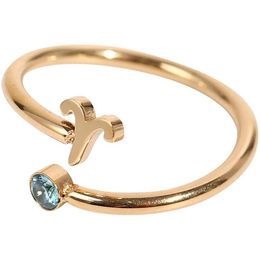 Firetti Damen Fingerring &raquo;Schmuck Geschenk Damenring Sternzeichen&laquo; Made in Germany - mit Zirkonia (synth.) bunt 5 g, Widder, Edelstahl, 1,2mm
