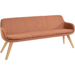 Musterring Essbank &raquo;Tavia&laquo; Stativgestell aus Eiche bianco massiv, Breite 180, 200 oder 220 cm orange 100% PES B/H/T: 180cm x 87cm x 66cm, Flachgewebe