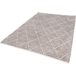 OTTO home Teppich &raquo;Pamplona&laquo; rechteckig 8 mm H&ouml;he Handweb-Teppich, Rauten-Motiv, handgewebt, reine Baumwolle braun Baumwolle B : 140cm 1 Stk., 8mm, L: