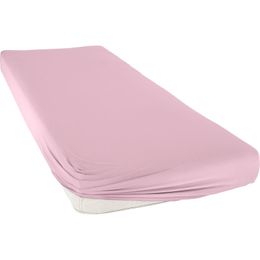 bellana Spannbettlaken &raquo;bellana Melone, 100% Baumwolle, Jersey, b&uuml;gelfrei&laquo; reine Baumwolle, Spannbetttuch f&uuml;r Matratzen bis 25cm H&ouml;he rosa Mako-Jersey