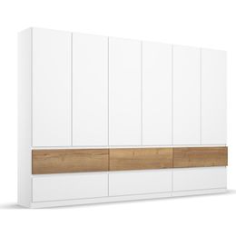 Rauch Dreht&uuml;renschrank &raquo;Winnipeg&laquo; grifflose Front, Schubk&auml;sten m. Griffmulde, auch mit Beleuchtung wei&szlig; Holzwerkstoff B/H/T: 271cm x 210cm x 56cm, Mit