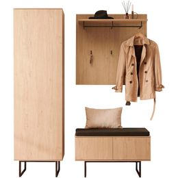 Home Affaire Garderoben-Set &raquo;Lund, moderne Garderobe, Komplettset mit viel Stauraum&laquo; Set, 3 Stk. tlg. Holzwerkstoff B/H/T: 157cmcm x 200cmcm x 40cmcm
