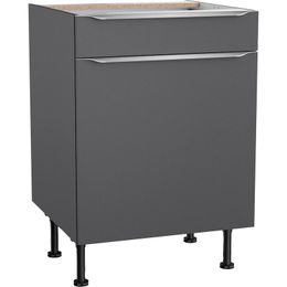 KOCHSTATION Unterschrank &raquo;KS-Aken&laquo; grau anthrazit, B/H/T: 60cm x 87cm x 58,4cm