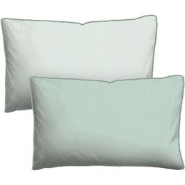 Biberna Kissenbezug &raquo;0615211 Premium Satin aus 100% Baumwolle mit Rei&szlig;verschlu&szlig;, 40x80 cm&laquo; seidig glatt & atmungsaktiv, Rei&szlig;verschluss, Feine Streifen gr&uuml;n 
