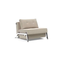 INNOVATION LIVING Sessel &raquo;CUBED Schlafsessel, bequem, hochwertige Verarbeitung, edle Chrom F&uuml;&szlig;e&laquo; beige Flachgewebe, Chrom Beine, Schlaffunktion, B/H/T