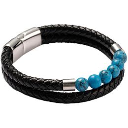 Firetti Armband &raquo;Schmuck Geschenk Armschmuck Armkette Edelstein Perlen, Onesize&laquo; Made in Germany - mit Howlith oder T&uuml;rkis (beh.) bunt 19cm, Edelstahl