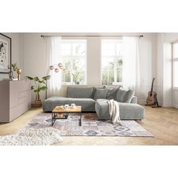 Musterring Ecksofa &raquo;Lucia bequem, elegant & zeitlos, elegante Sofa ohne Armlehnen&laquo; mit gro&szlig;em Longchair, verschiedene Farben, B304 x T224 cm grau 100% Polyester 