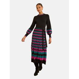 Love & Roses Strickkleid Damen Gr&ouml;&szlig;e XXL smaragd / hellpink / schwarz
