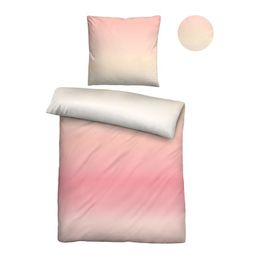 Biberna Bettw&auml;sche &raquo;0025006&laquo; 2 Stk. absolut b&uuml;gelfrei, 100% Baumwolle, mit Rei&szlig;verschluss, ganzj&auml;hrig orange Soft-Seersucker, Obermaterial: 100% Baumwolle B/L