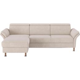 OTTO home Ecksofa &raquo;Calypso L-Form&laquo; mit motorischen Funktionen im Sofa und Recamiere beige 100% Polyester B/H/T: 260cm x 85cm x 172cm, Struktur, 