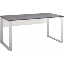 Germania Schreibtisch &raquo;Altino&laquo; Kufen aus Metall, 2x Kabeldurchlass, Breite 160 cm, Made in Germany grau B/H/T: 160cm x 75cm x 80cm