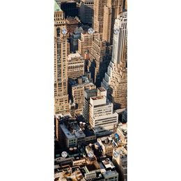 queence Garderobenleiste &raquo;Gro&szlig;stadt von oben&laquo; mit 6 Haken, 50 x 120 cm beige Acrylglas, Edelstahl B/H/T: 50cm x 120cm x 10cm