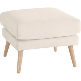 OTTO home Hocker &raquo;Bille&laquo; mit Eiche-Beinen, Design by Morten Georgsen beige Struktur (100% Polyester);Struktur fein (100% Polyester);Samtoptik (100% 