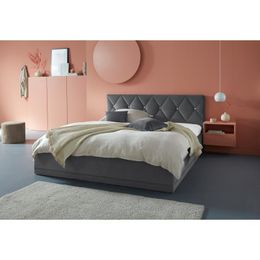 Westfalia Schlafkomfort Polsterbett &raquo;Adamas&laquo; auch mit Bettkasten, Knopfheftung mit Strasssteinen grau Bezug: 100% Polyester, Polsterung: Polsterwatte, Material Gestell: 