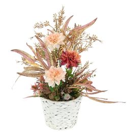 I.GE.A. Kunstblume &raquo;Blumenarrangement 'Dahlien'&laquo; Im Topf K&uuml;nstliche Blumen Deko Gesteck Herbstdeko Kunstpflanze lila Polyester B/H/L: 38cm x 60cm x 