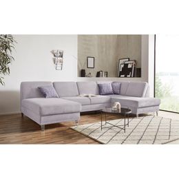 Sit & More sit&more Wohnlandschaft &raquo;Clio U-Form&laquo; wahlweise mit Schlaffunktion und Bettkasten, inklusive Federkern silber B/H/T: 319cm x 89cm x 190cm, Luxus-