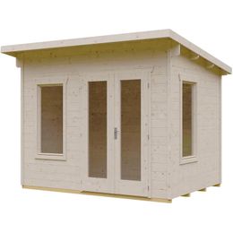 Skan Holz Gartenhaus &raquo;Solna&laquo; beige Holzwerkstoff Fu&szlig;boden im Gartenhaus