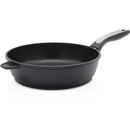 Kr&uuml;ger Bratpfanne &raquo;Aluguss Pfanne tief DELTA&laquo; Aluminiumguss 1 Stk. tlg. f&uuml;r Induktions-Kochfelder geeignet, tiefe Ausf&uuml;hrung schwarz &Oslash; 28cm + H&ouml;he 7cm