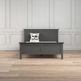 Home Affaire Bett &raquo;Paris Bettgestell, Doppelbett,&laquo; mit Kassetten-Optik an Kopf- und Fu&szlig;teil grau Liegefl&auml;che L&auml;nge B: 200cm x 160cm, H&ouml;he Bett: 110cm 