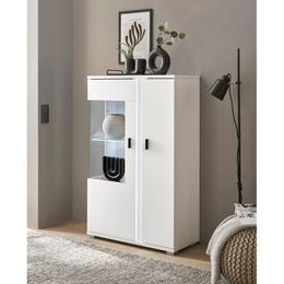Home Affaire Vitrine &raquo;LONG ISLAND, Stauramvitrine&laquo; 1 Stk. tlg. in moderner Trendfarbe,inklusive senkrechter Beleuchtung,Breite 80 cm wei&szlig; 