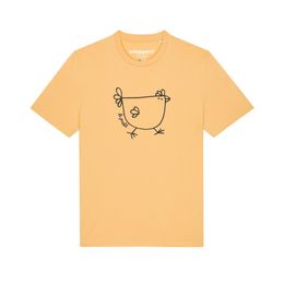 Watapparel Shirt 'Le poulet - das Huhn' male size S Light yellow / Black