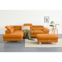COTTA Ecksofa &raquo;Driver L-Form, B: 265 cm, moderne Couch mit Wellenunterfederung, Leder&laquo; inkl. 3x Kopfteilverstellung, optional mit Schlaffunktion + 