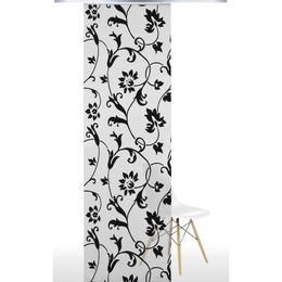 Liedeco Schiebegardine Klettband 1 Stk. tlg. HxB: 245x60 schwarz-wei&szlig; Polyester 245cm, Klettband, 60cm