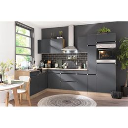 Optifit K&uuml;chenzeile &raquo;Roth&laquo; Stellma&szlig;e 300x175 cm, wahlweise mit E-Ger&auml;ten, mit Apothekerschrank grau B/H/T: 300cm x 206,8cm x 60cm, ohne E-Ger&auml;te