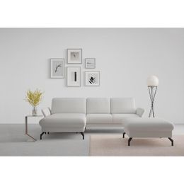 Sit & More sit&more Ecksofa &raquo;Fashion L-Form&laquo; wahlweise mit Kopfteilverstellung und Vorziehsitz, motorisch grau B/H/T: 253cm x 84cm x 165cm, Soft clean, Recamiere