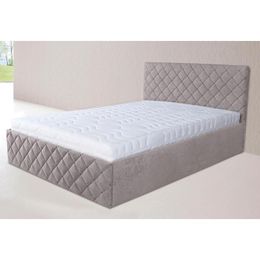 Westfalia Schlafkomfort Polsterbett inkl. Bettkasten bei Ausf&uuml;hrung mit Matratze grau Bezug Bett: Microfaser (100% Polyester);Bonnell-Federkernmatratze: 51% Polypropylen, 39%