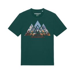 Watapparel Shirt 'Geometric Landscape' Herren Gr&ouml;&szlig;e XS dunkelgr&uuml;n / mischfarben