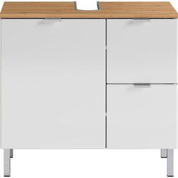 Germania Waschbeckenunterschrank &raquo;GW-Mauresa&laquo; in 2 Breiten, mit Schublade (+ Klappe), Soft-Close, Made in Germany wei&szlig; B/H/T: 60cm x 56cm x 34cm, 