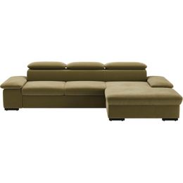 Sit & More sit&more Ecksofa &raquo;Alcudia L-Form&laquo; wahlweise mit Schlaffunktion gr&uuml;n 98% Polyester, 2% Polyamid B/H/T: 286cm x 73cm x 174cm, Soft clean, Recamiere 