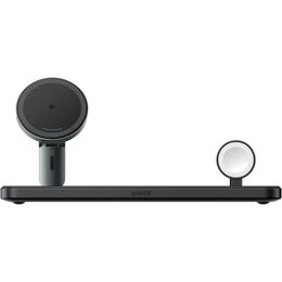 Anker Ladestation &raquo;Charger MagGo Magnetic Wireless Charger 15W 3-in1 Pad EU Plug&laquo; schwarz Aluminium Vollst&auml;ndig kompatibles Aufladen mit MagSafe