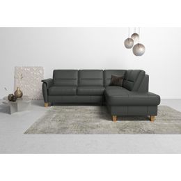 Home Affaire Ecksofa &raquo;Palmera L-Form, B: 236 cm&laquo; optional Schlaffunktion & Bettkasten, Federkern grau Luxus-Microfaser (100% Polyester);Struktur (100%