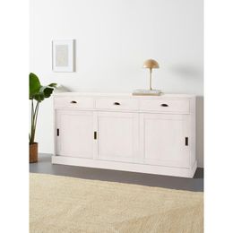 OTTO home Sideboard &raquo;Schr&ouml;der&laquo; Kommode, 3 Schiebet&uuml;ren, 3 Schubkasten, aus massivem Kiefernholz wei&szlig; FSC -zertifiziertes Massivholz B/H/T: 170cm x 