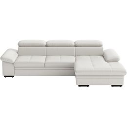 Sit & More sit&more Ecksofa &raquo;Viola, Leder, L-Form, B: 260 cm, mit Armteil- und Kopfteilvertsellung&laquo; optional mit Schlaffunktion wei&szlig; B/H/T: 260cm x 73cm x 174cm,