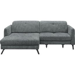 set one by Musterring Ecksofa &raquo;SO 4400 V&laquo; wahlweise mit motorischer Bettfunktion & Kopfverstellung, Fu&szlig; schwarz grau 100% Polyester B/H/T: 259cm x 