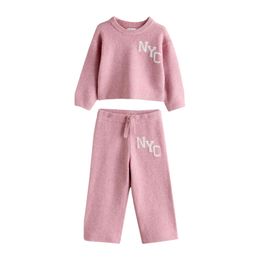 next Set: Pullover und Hose M&auml;dchen Gr&ouml;&szlig;e 122 rosa / wei&szlig;