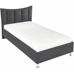 Westfalia Schlafkomfort Polsterbett grau Bezug Bett: Microfaser (100% Polyester);Bonnell-Federkernmatratze: Mischgewebe (51% Polyprophlen, 39% Polyester, 10% Baumwolle);