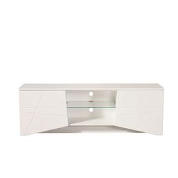 Home Affaire Lowboard &raquo;Cadiz TV-Board&laquo; TV-Kommode mit Hochglanzfronten und Fr&auml;sungen, Glasboden wei&szlig; B/H/T: 168cm x 57cm x 39,5cm, Cadiz Breite 168cm 
